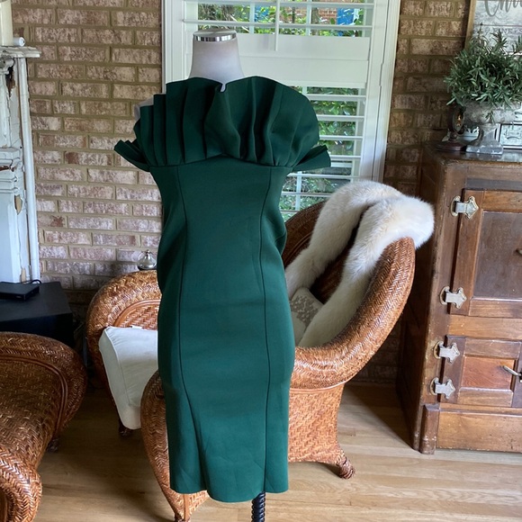 ASOS | Dresses | Asos Hunter Green Ruffle Strapless Dress 6 New | Poshmark